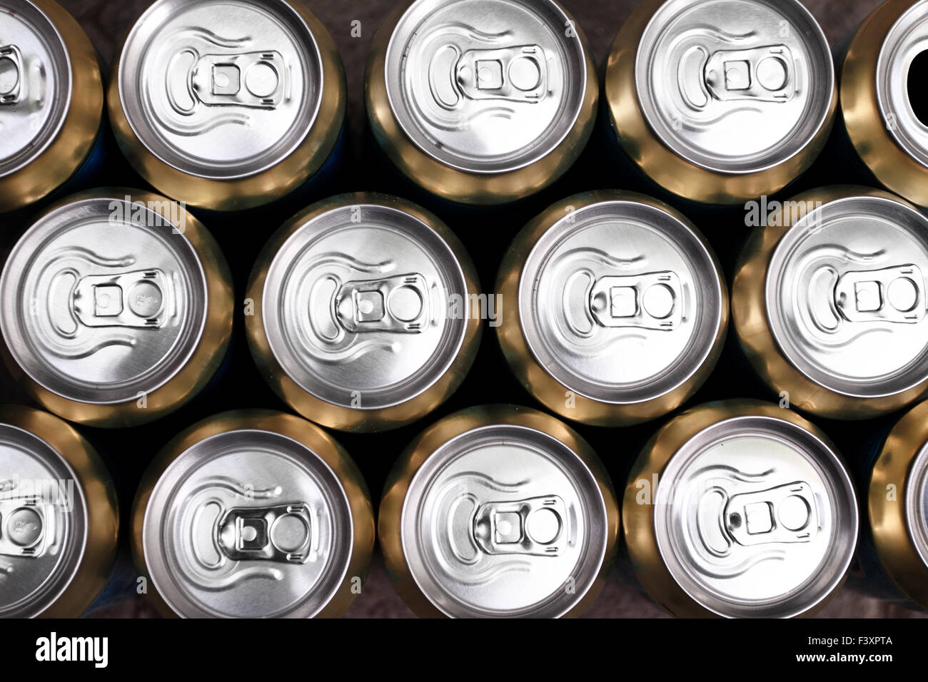 Much of drinking cans Stock Photo - Alamy