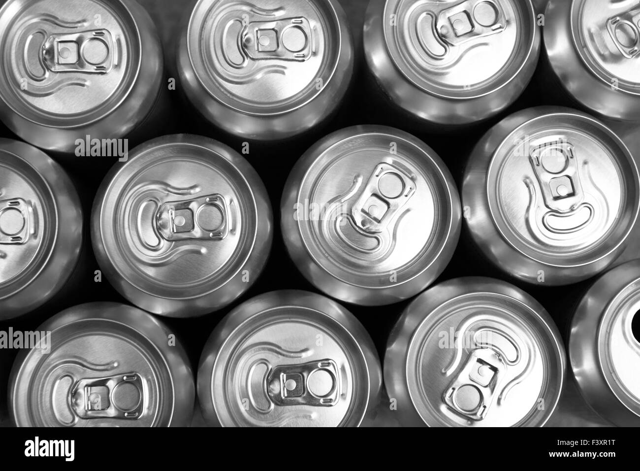 Much of drinking cans close up Stock Photo - Alamy