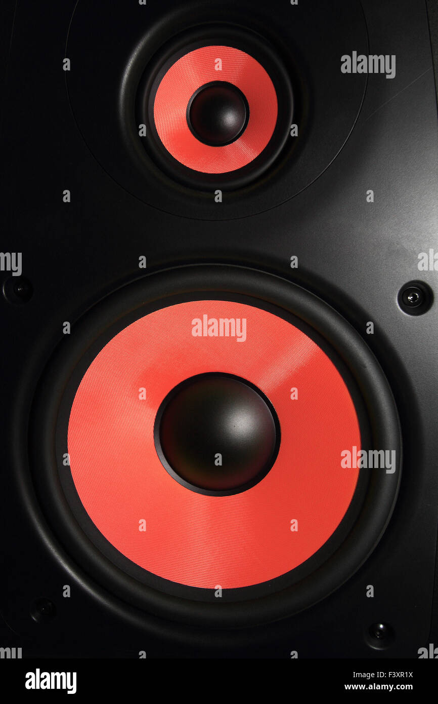 Closeup of a red speaker sub woofer Stock Photo - Alamy
