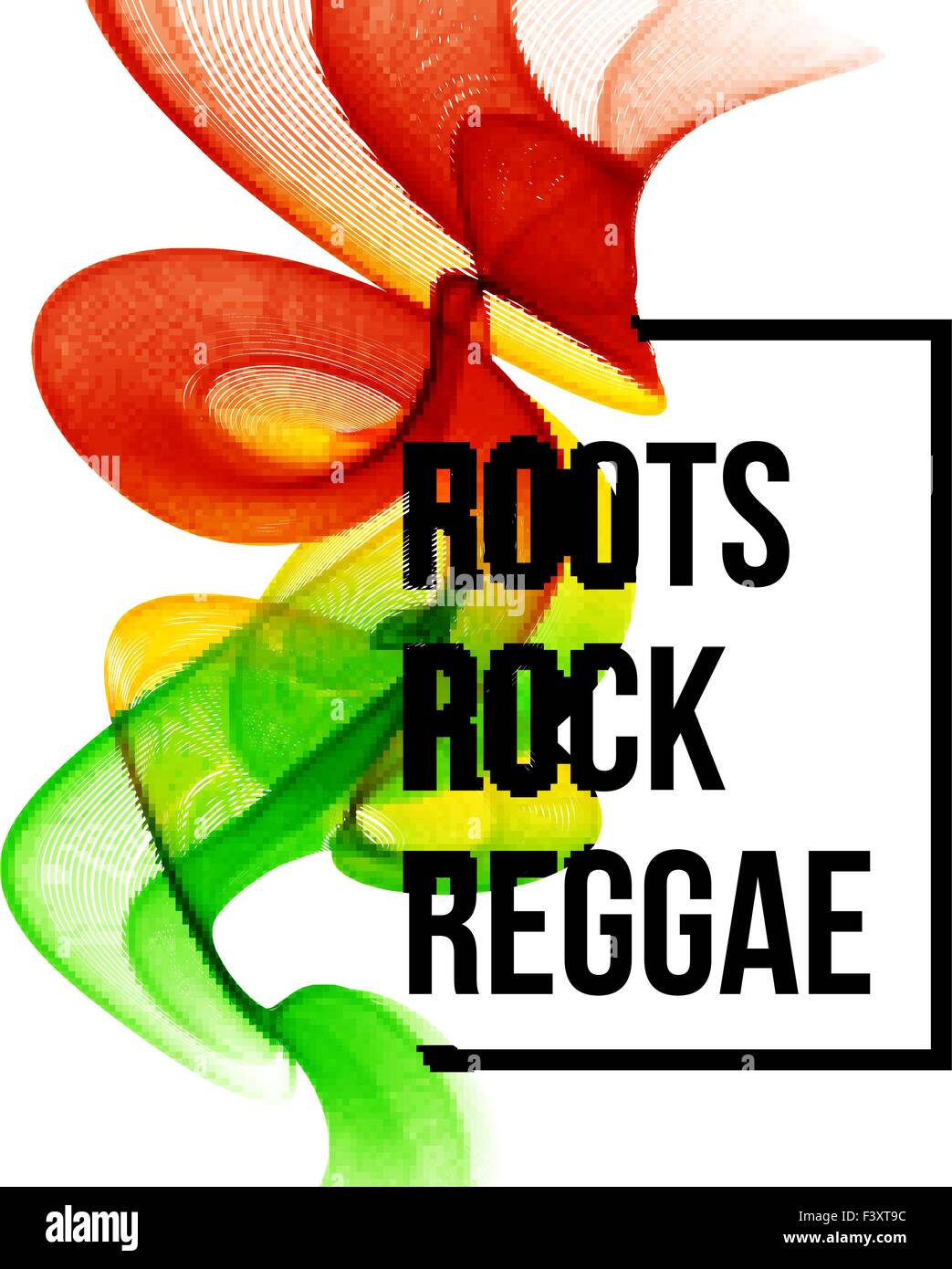 Reggae color wave poster design. Vector illustration Stock Vector Image ...