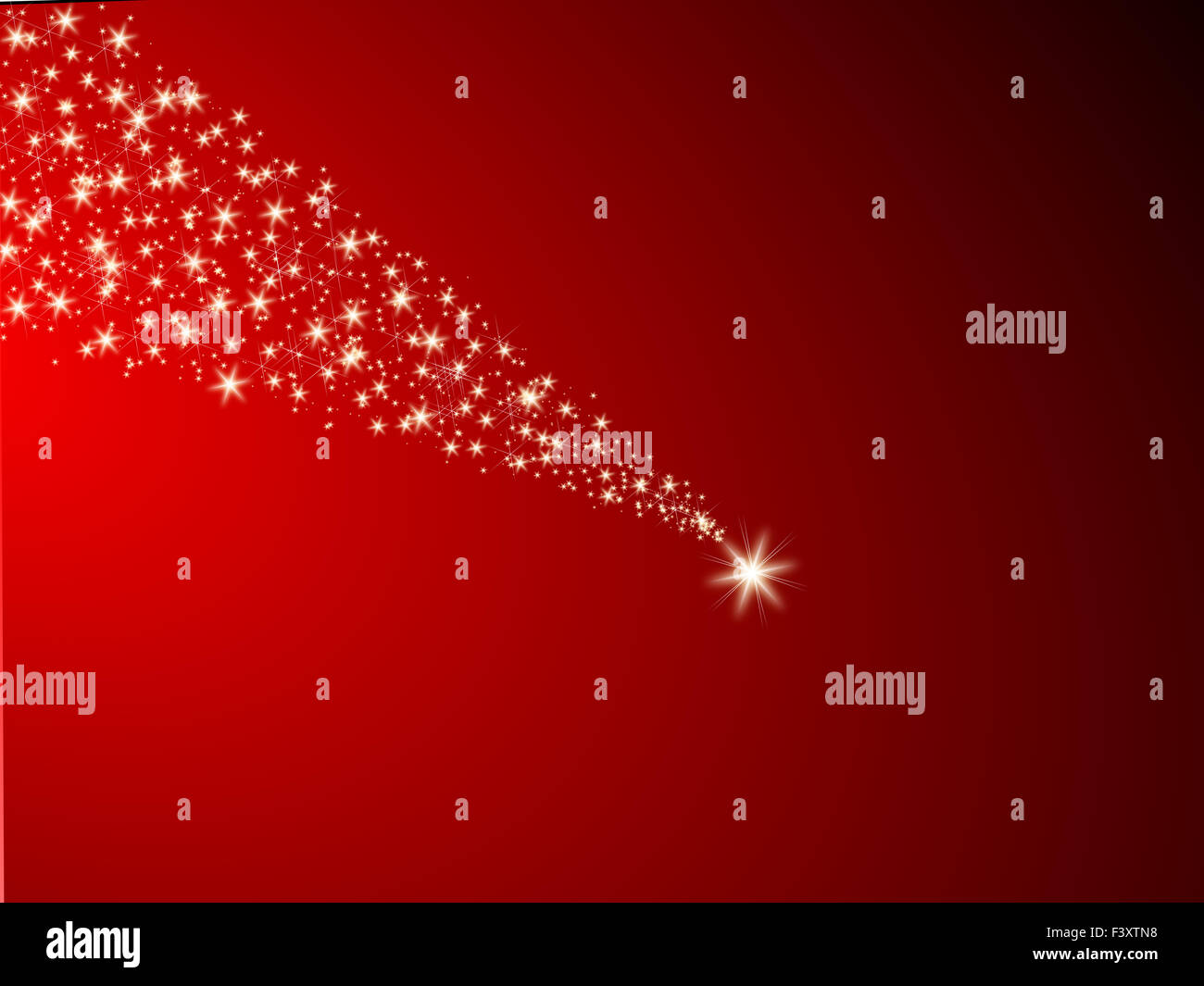 Falling star on a red background Stock Photo - Alamy