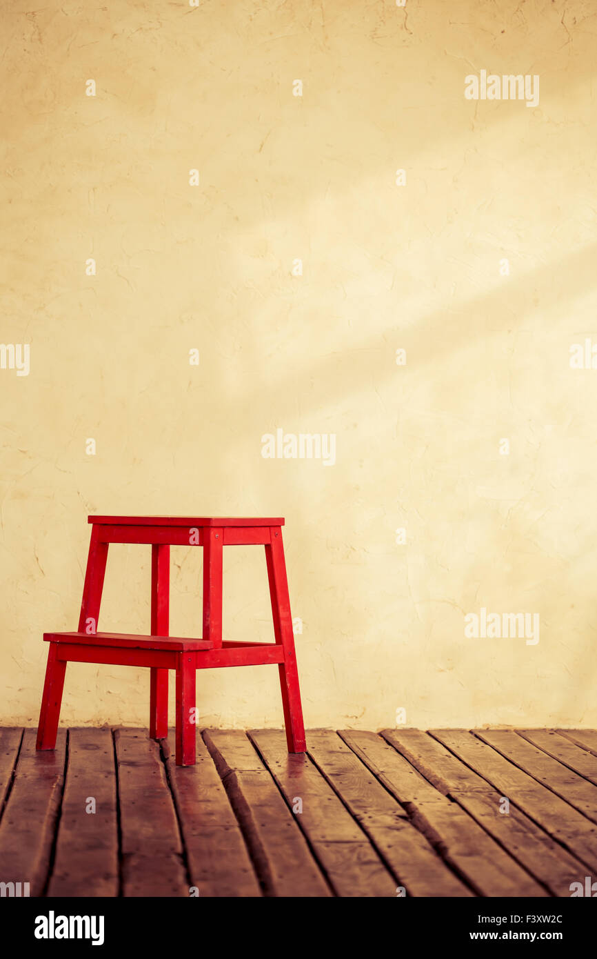 Red wooden chair Stock Photo - Alamy