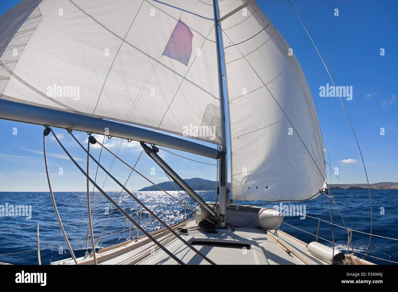 Wing and wing sailing on the yacht Stock Photo - Alamy