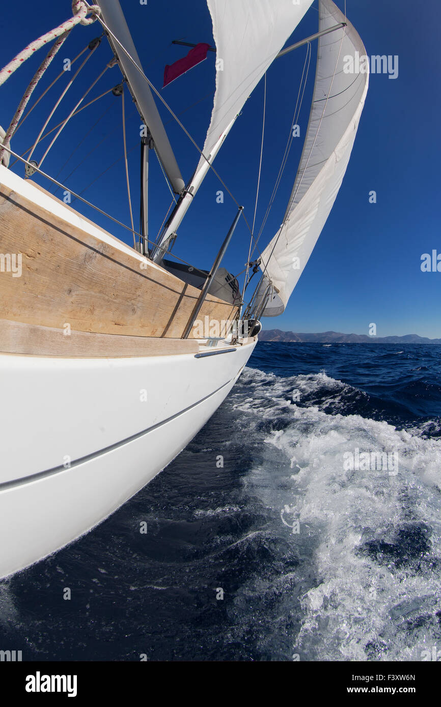 Sailing boat in the sea Stock Photo - Alamy