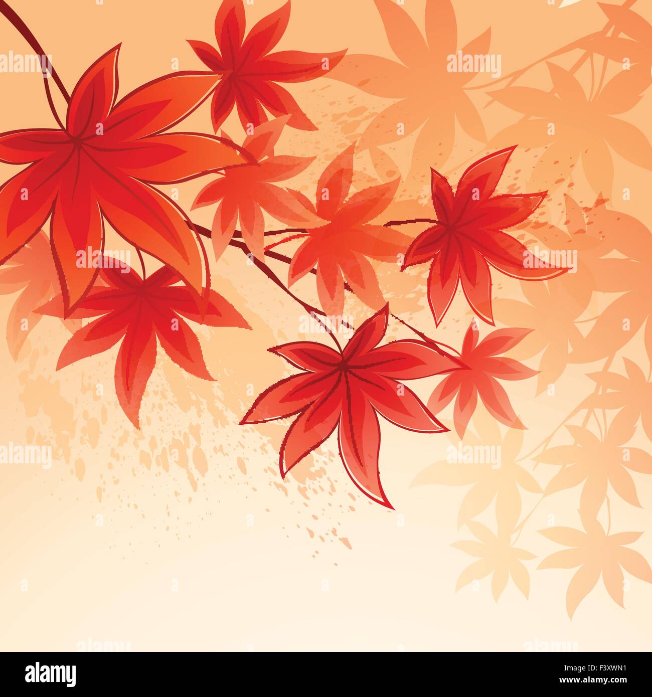 Autumn leaves background of sky. Vector illustration Stock Vector Image ...