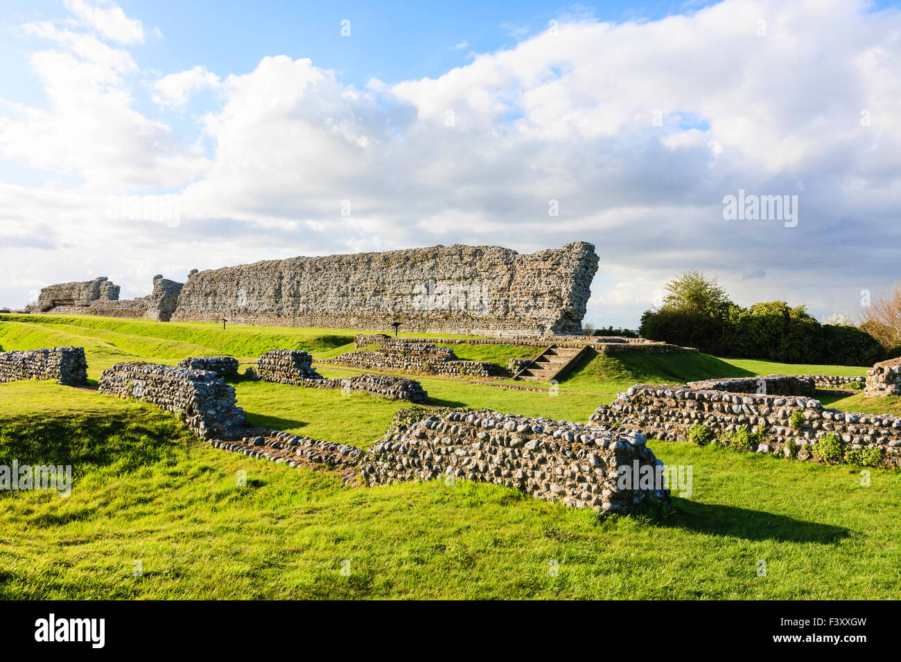 England, Richborough. Rutupiae. Roman Saxon shore fort. 3rd century ...