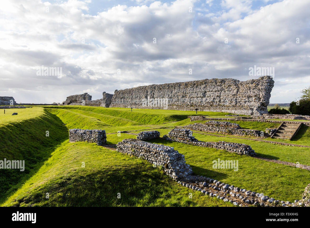 England, Richborough. Rutupiae. Roman Saxon shore fort. 3rd century ...