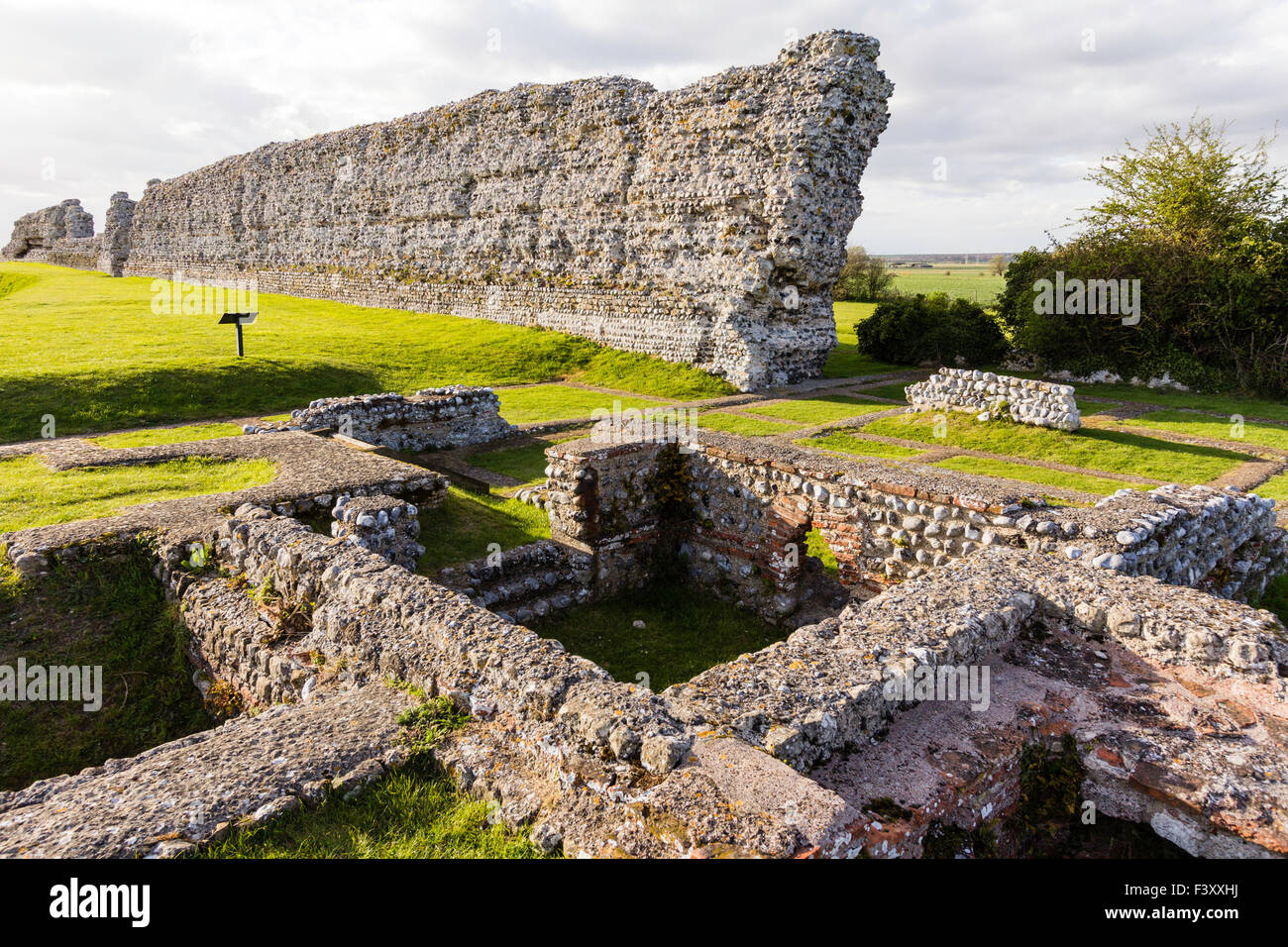 England, Richborough. Rutupiae. Roman Saxon shore fort. 3rd century ...