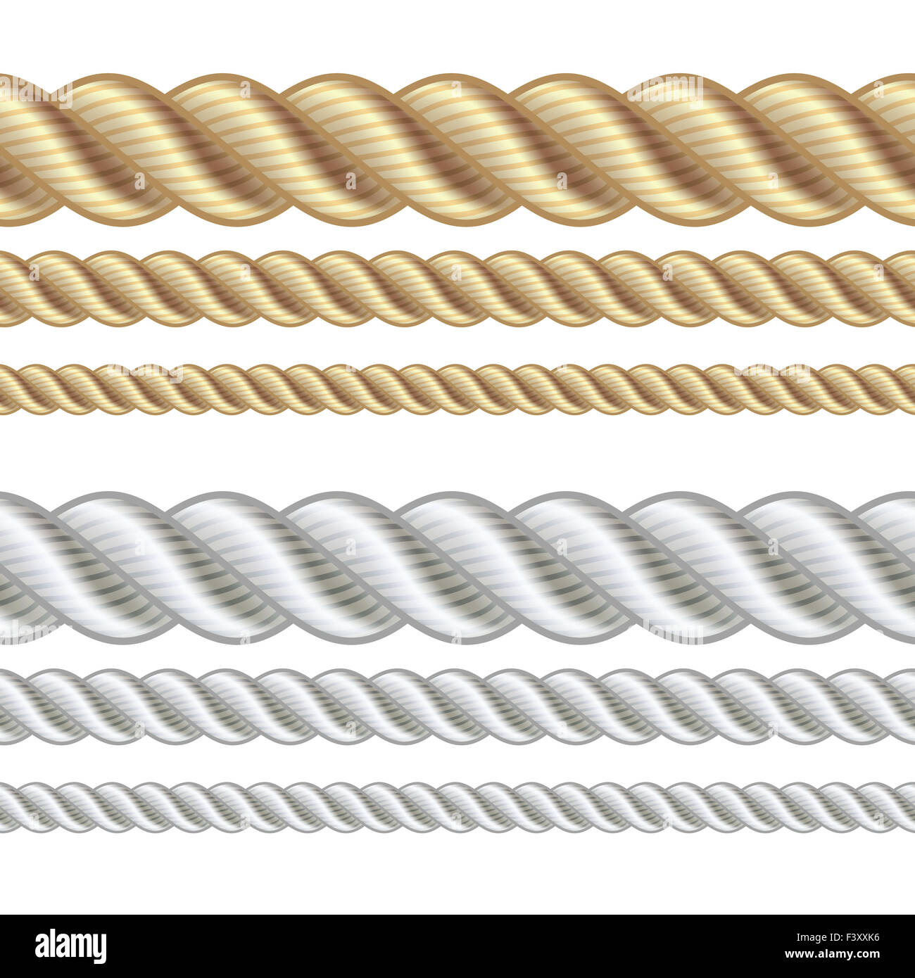 Set of different thickness ropes Stock Photo - Alamy