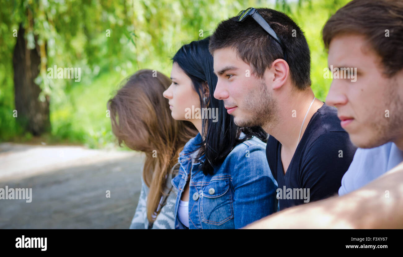 friends sitting together Stock Photo - Alamy