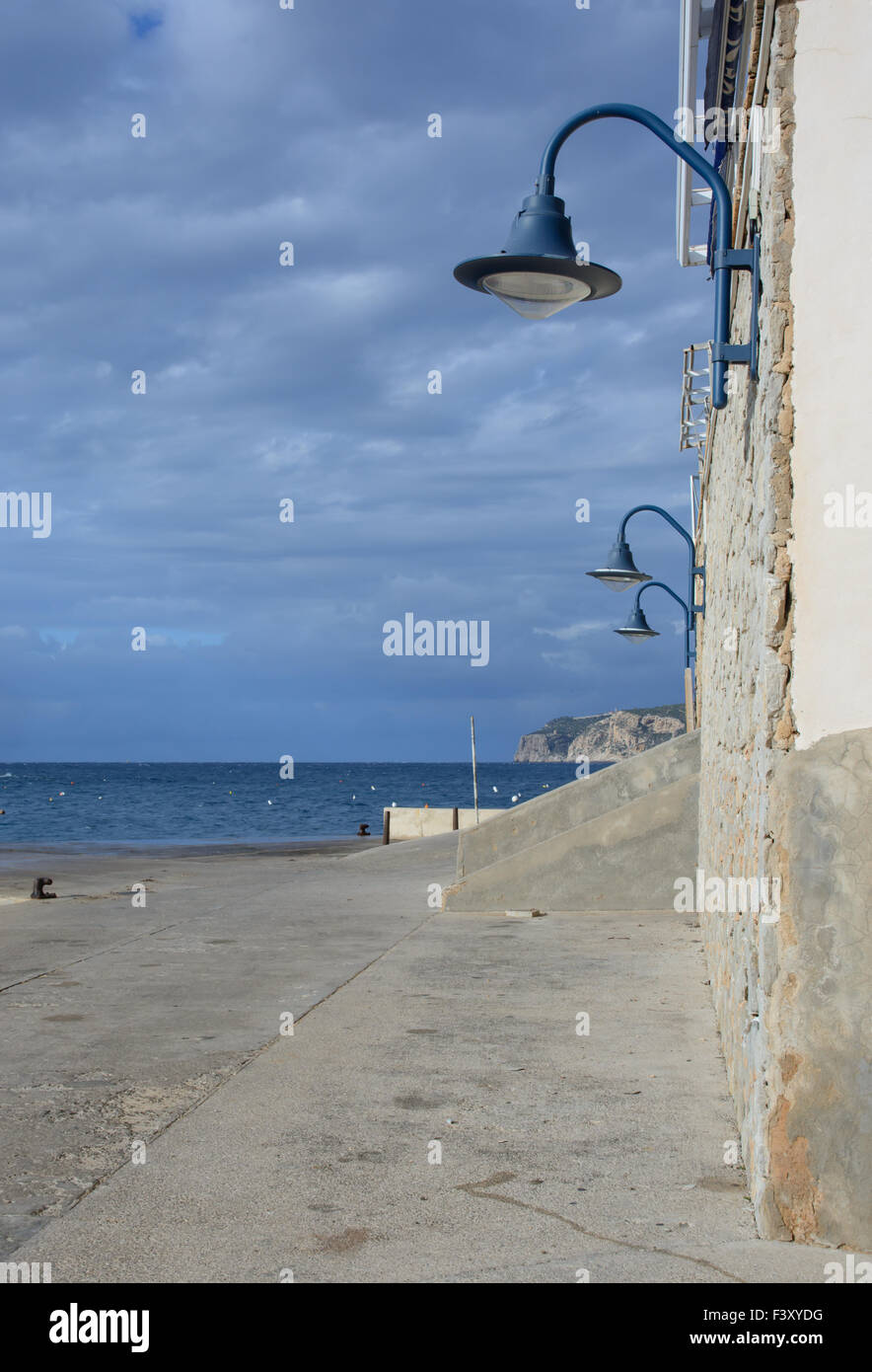 Blue port lights Stock Photo - Alamy