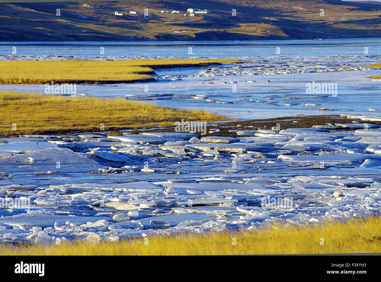icy river in western iceland Stock Photo - Alamy