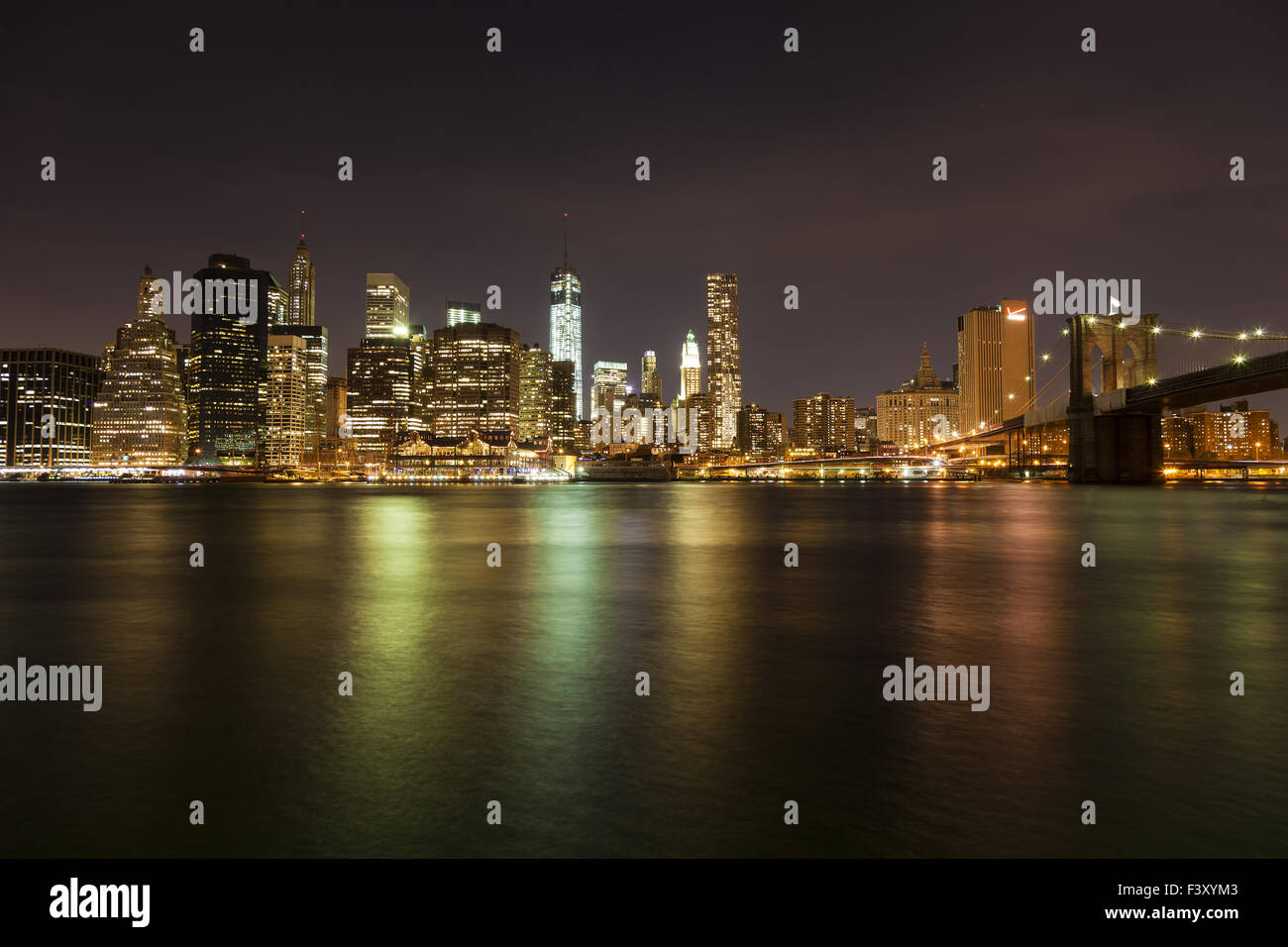 New York City Skyline at night Stock Photo - Alamy