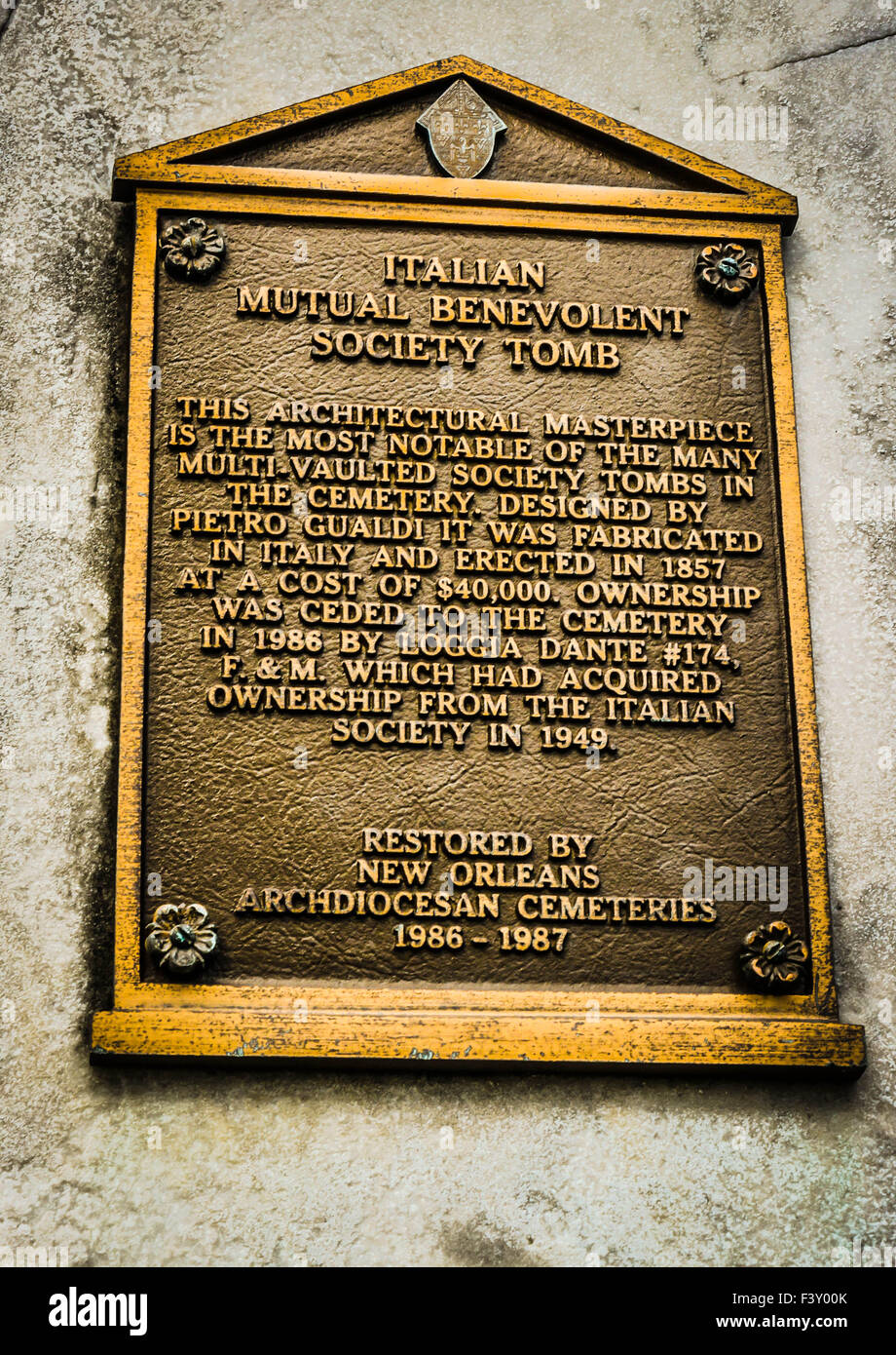 A bronze plaque dedication and restoration for the Italian Benevolent ...