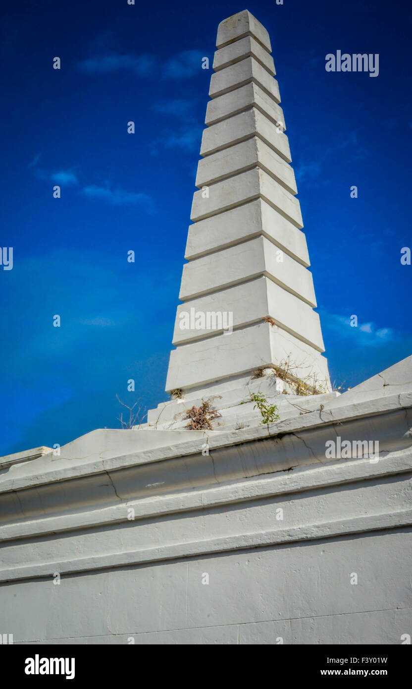 Marble Obelisk atop grave in the oldest and most famous cemetery in the ...