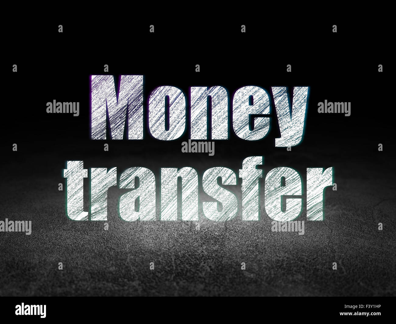 Banking concept: Money Transfer in grunge dark room Stock Photo - Alamy