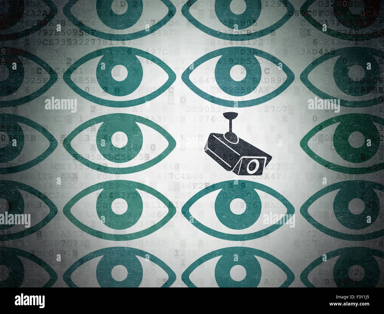 Security concept: cctv camera icon on Digital Paper background Stock ...