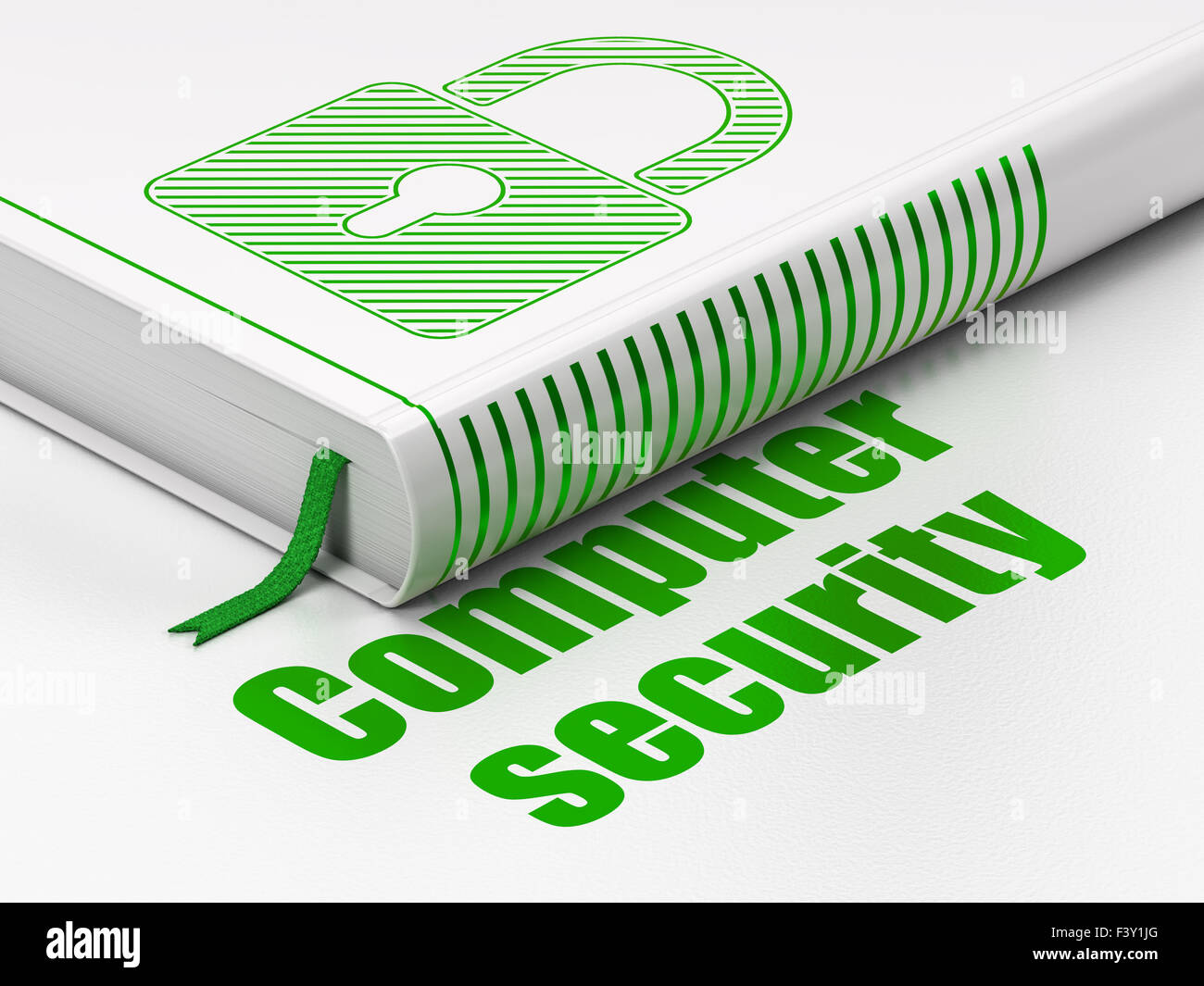 Protection concept: book Closed Padlock, Computer Security on white ...