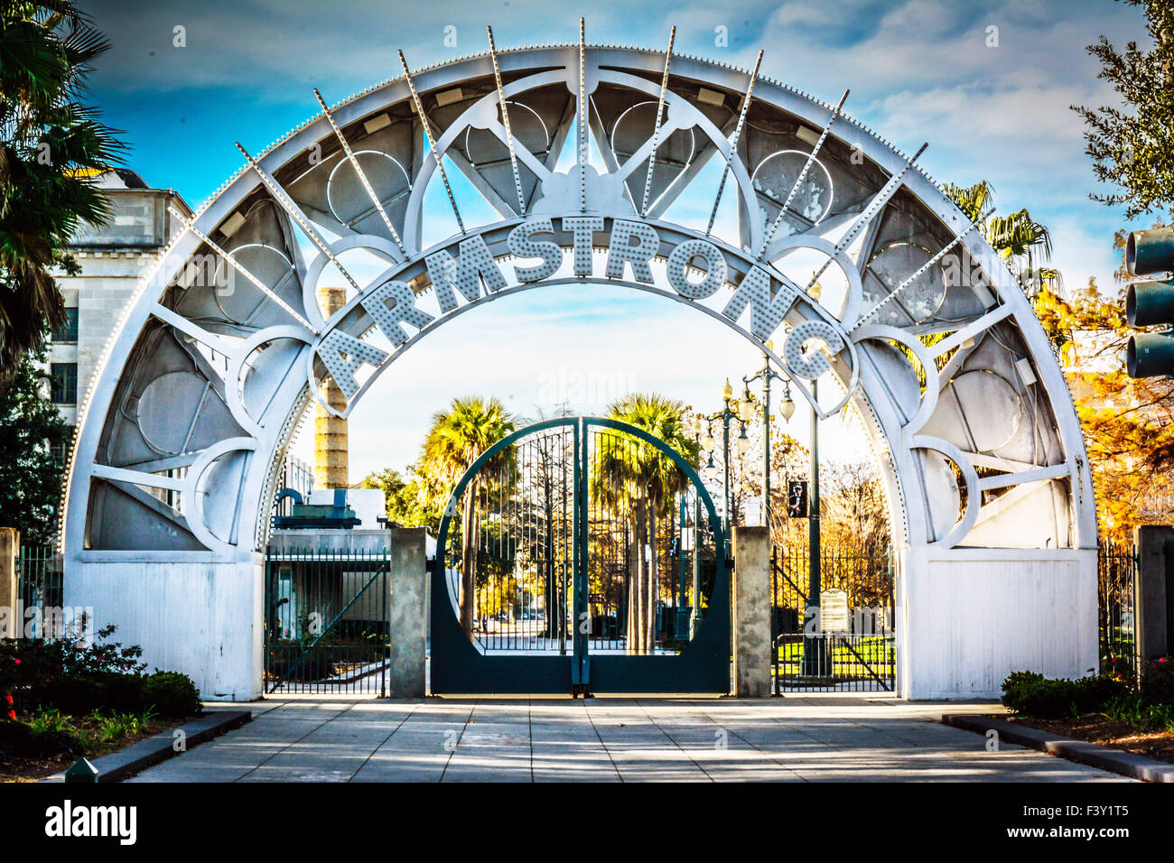 The circular iron gate and Metal archway entrance to the impressive ...