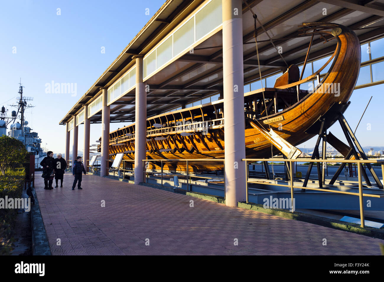 Replica of a trireme, Athens, Greece Stock Photo - Alamy