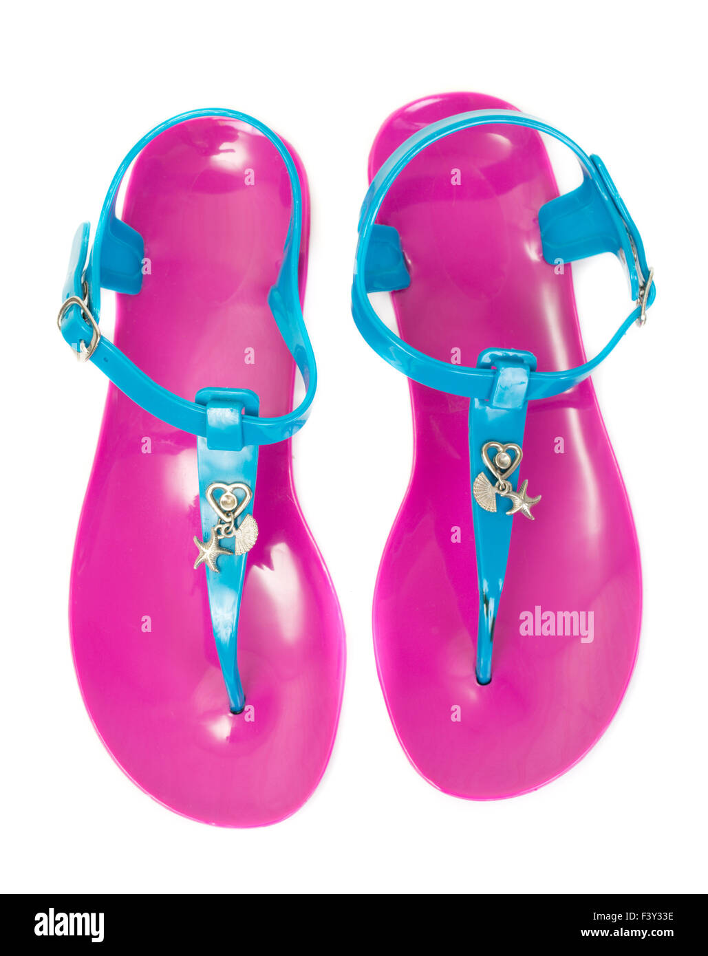 pair of beach slippers Stock Photo - Alamy