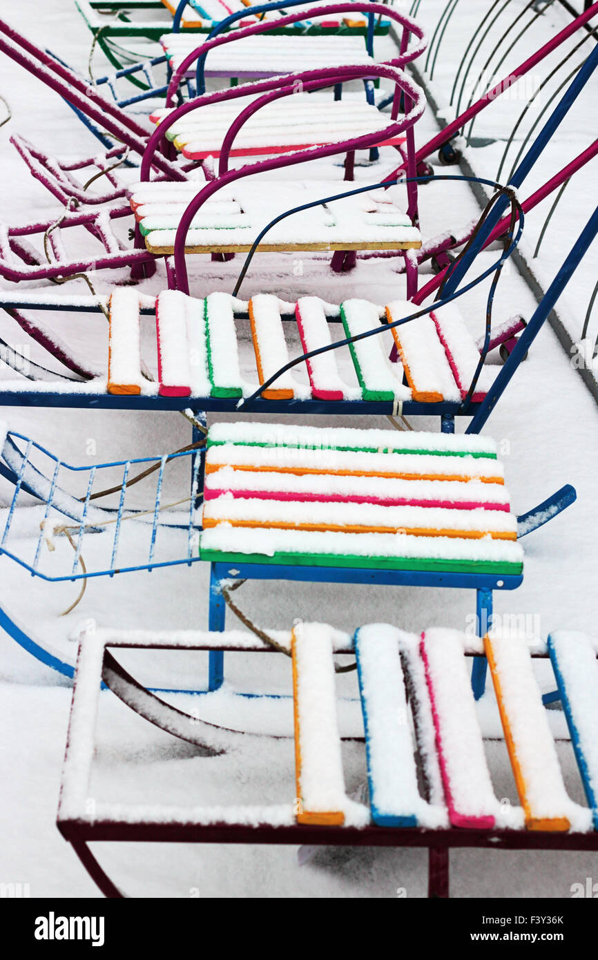 Sledge in the snow Stock Photo - Alamy