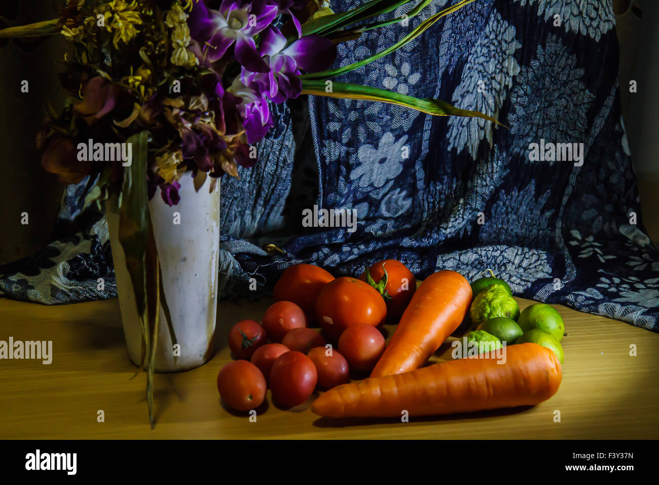 Flowers And Fruits Still Life Stock Photo Alamy