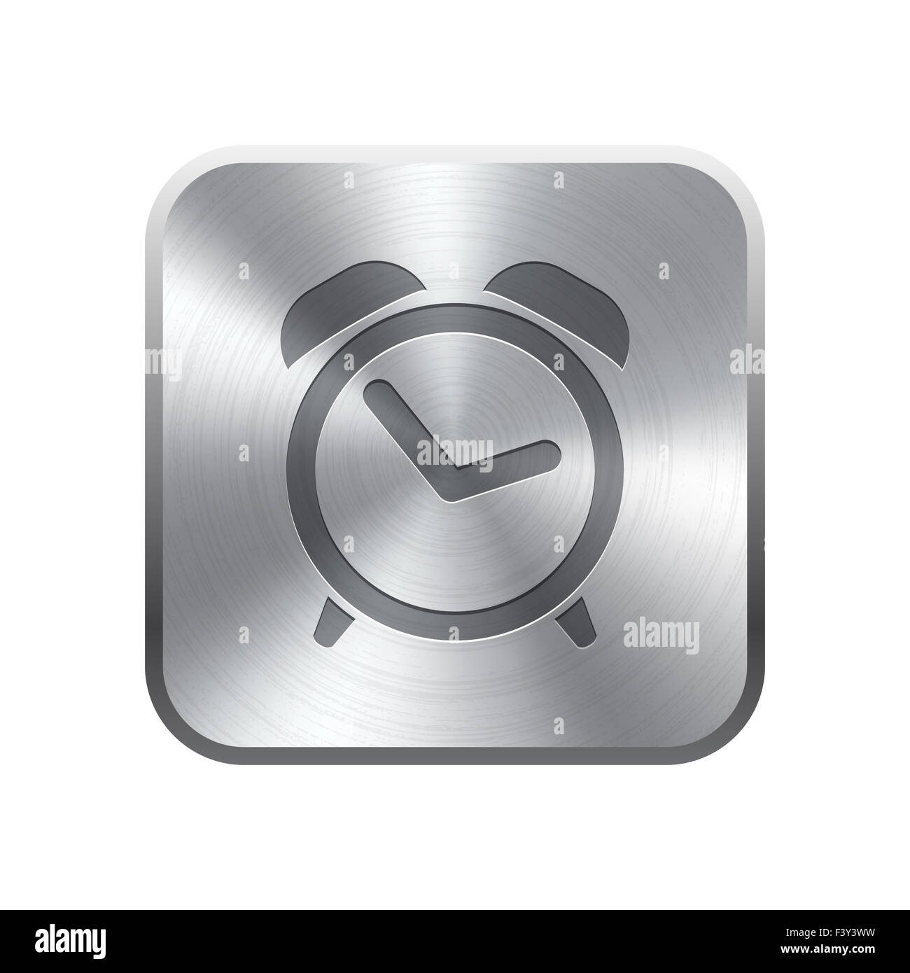 Alarm Clock icon button Stock Photo - Alamy