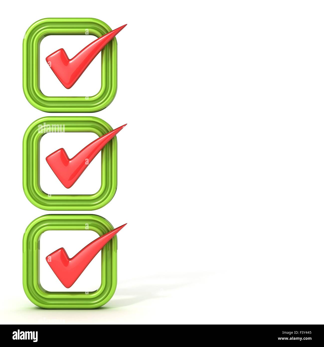 Check boxes with correct check mark. Isolated on white background Stock ...