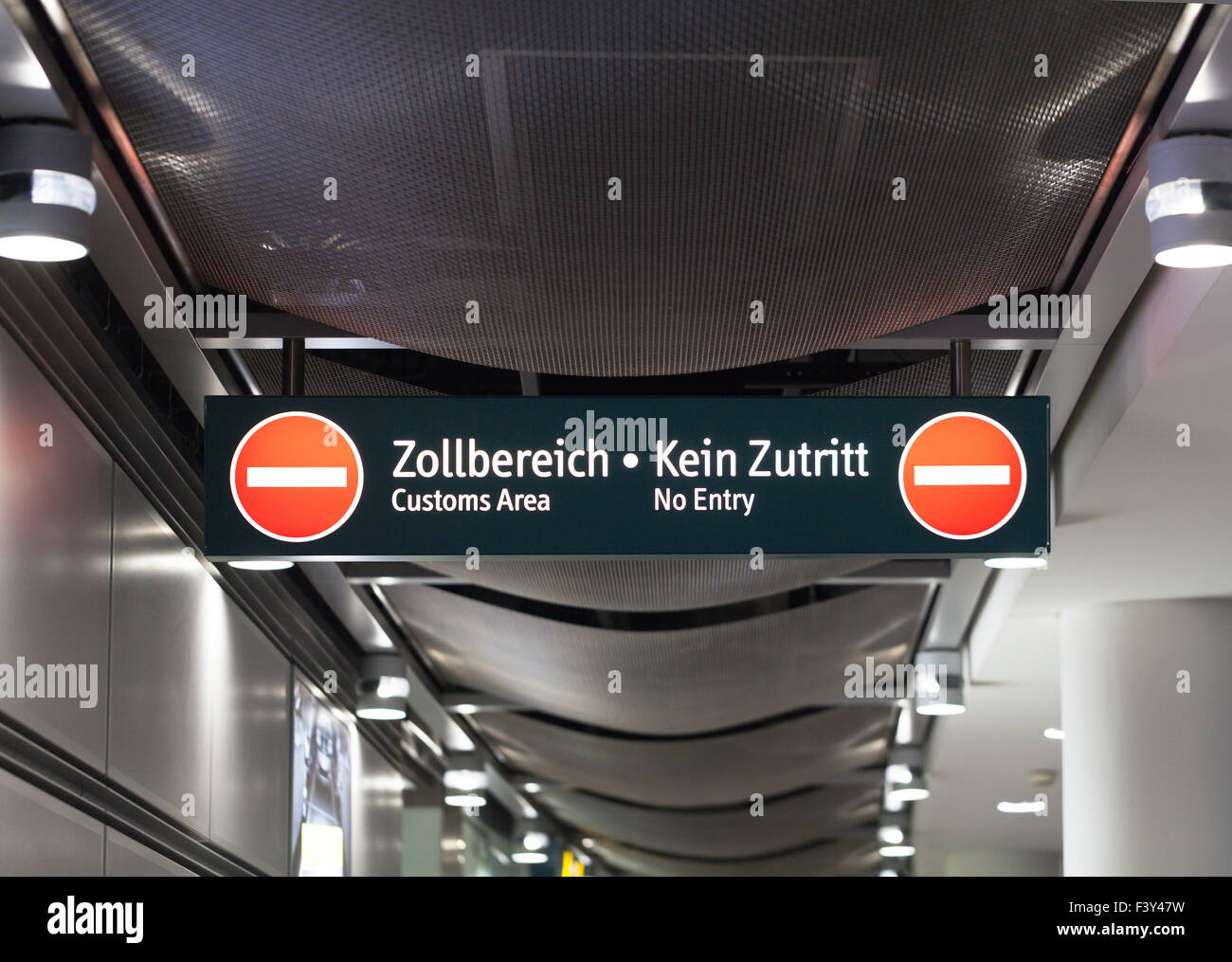 Airport customs forbidden access no entry Stock Photo - Alamy