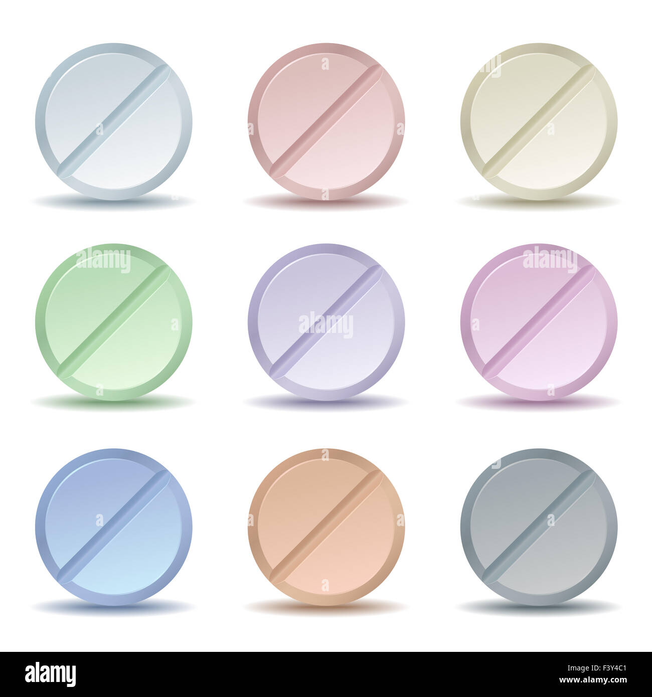 Set of color pill icons Stock Photo - Alamy