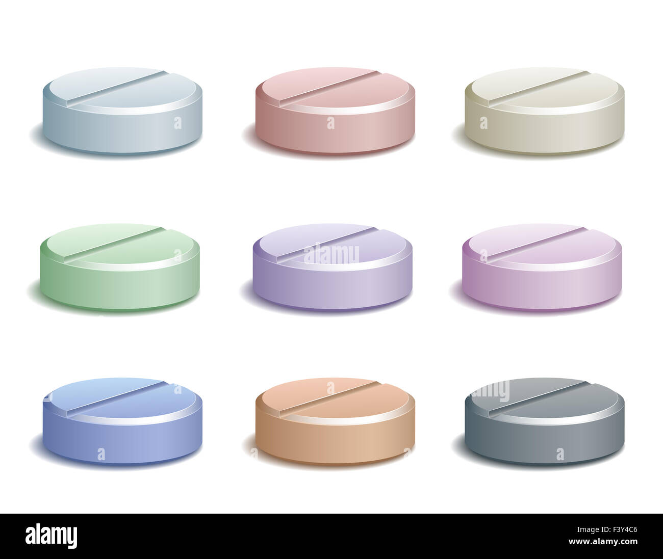 Set of color pill icons Stock Photo - Alamy