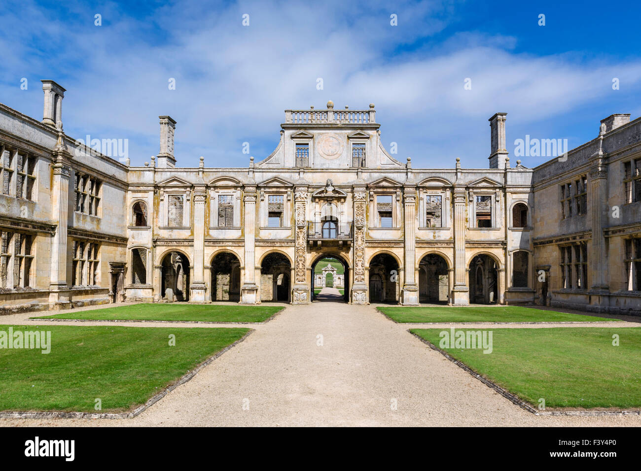 The inner courtyard looking towards the north front in Kirby Hall, a ...