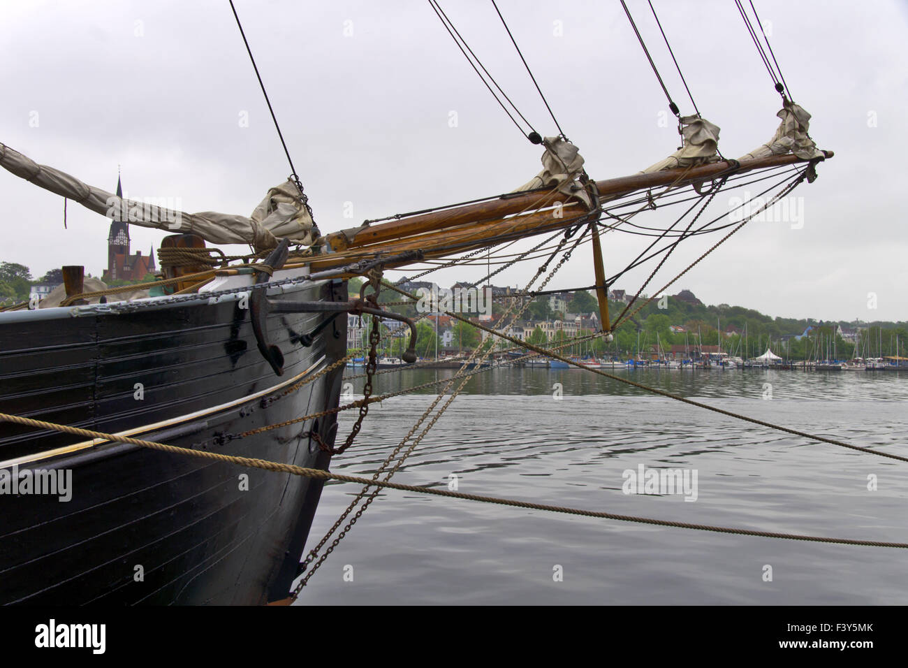 Sailing ship in the harbor Stock Photo - Alamy