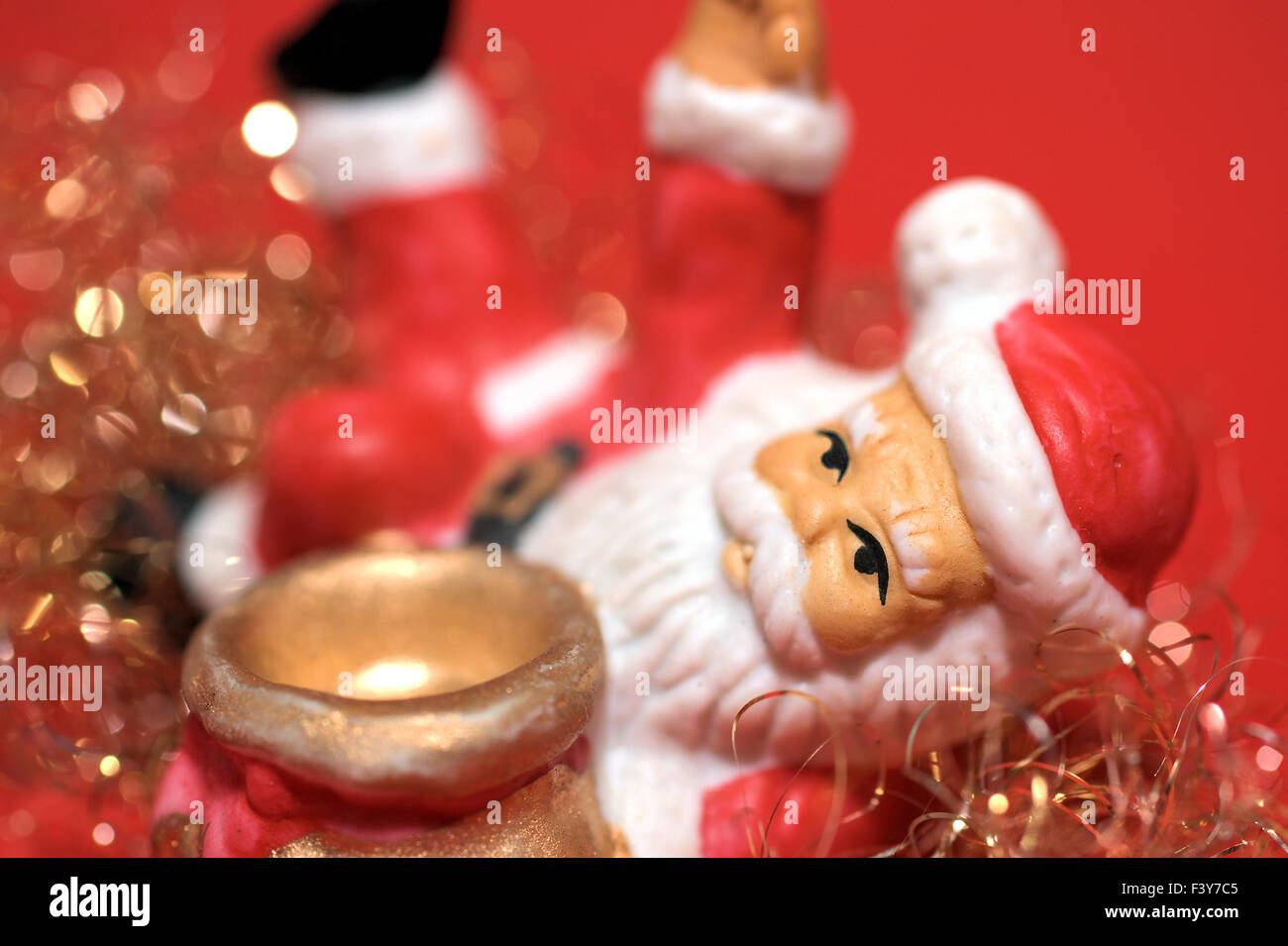 figure of Santa Claus, red background Stock Photo - Alamy