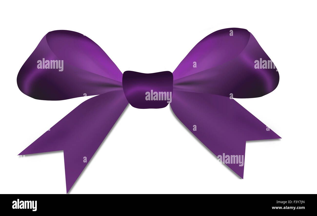 Purple bow isolated on a white background Stock Photo - Alamy
