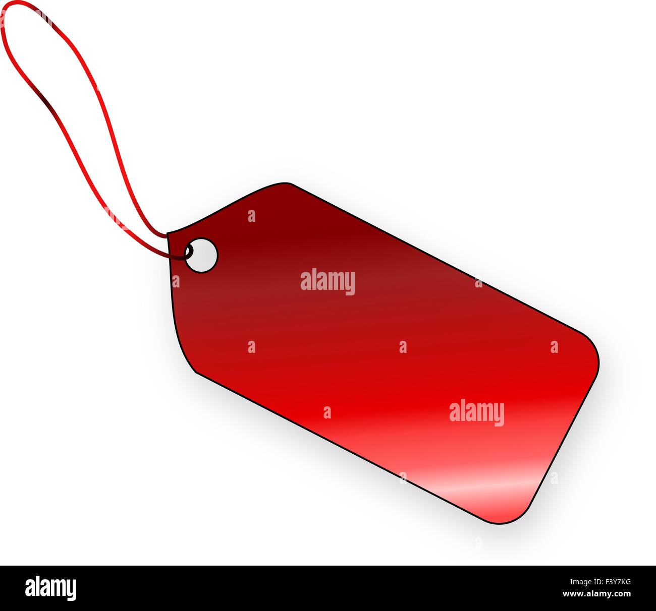 Red tag on white background Stock Photo - Alamy
