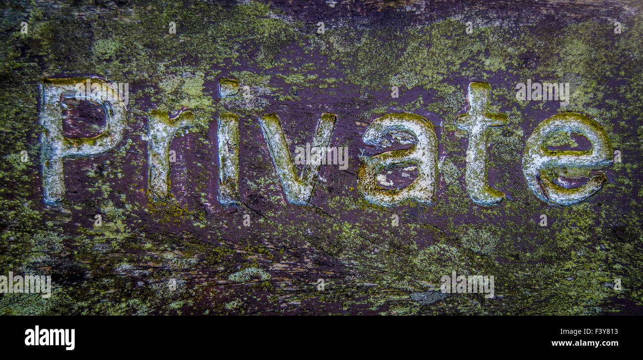 Grungy Private Sign Stock Photo - Alamy