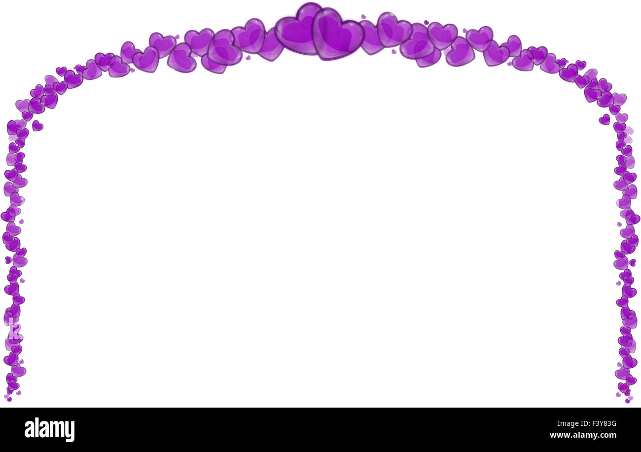 Frame of purple hearts Stock Photo - Alamy
