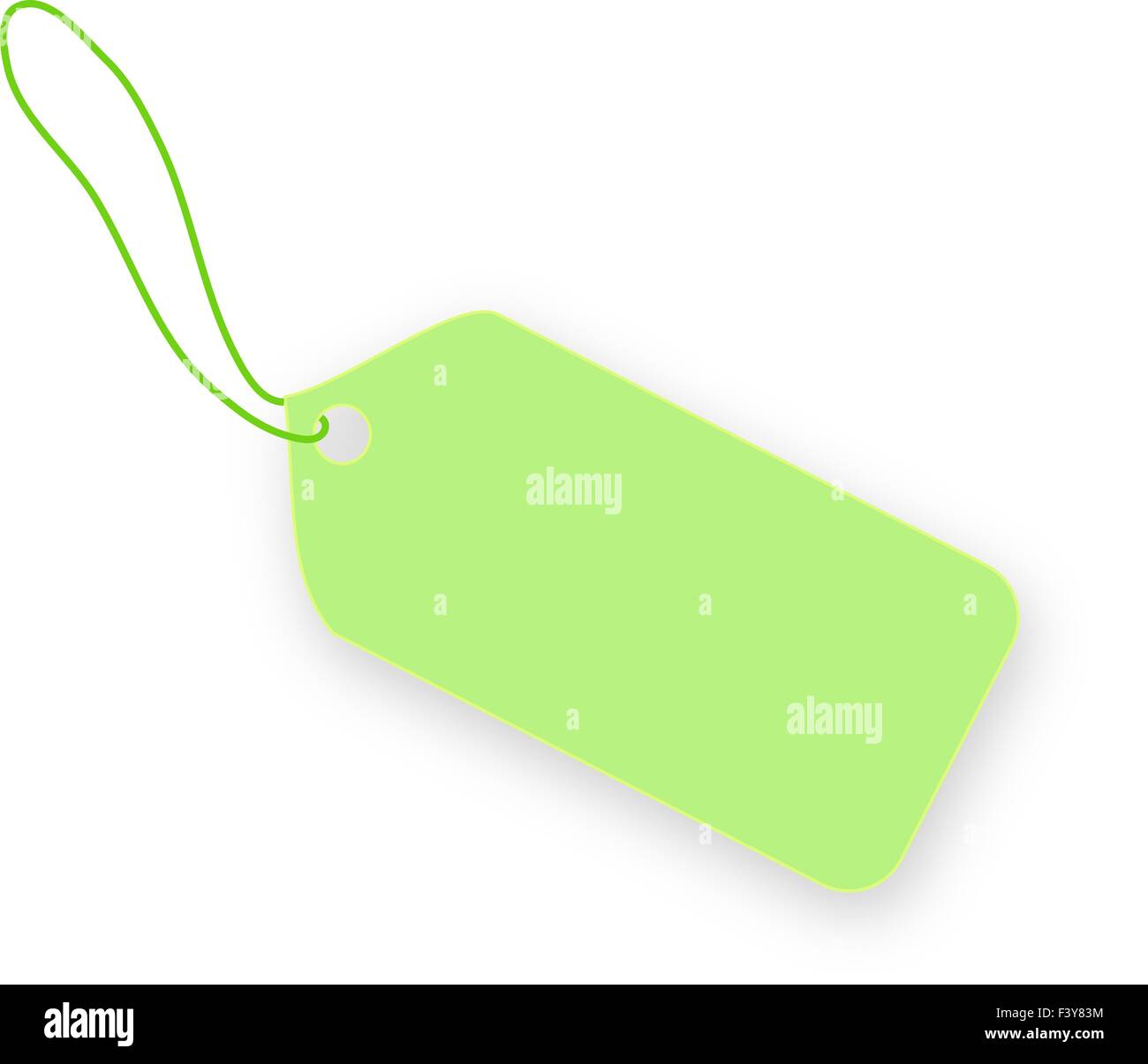 Light green tag on white background Stock Photo - Alamy