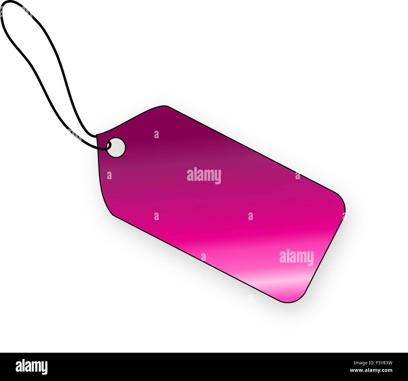 Pink tag on white background Stock Photo - Alamy