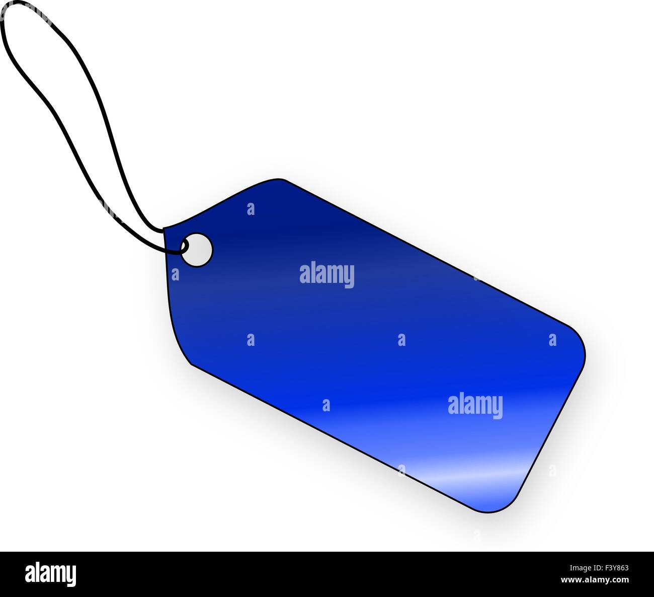 Blue tag on white background Stock Photo - Alamy