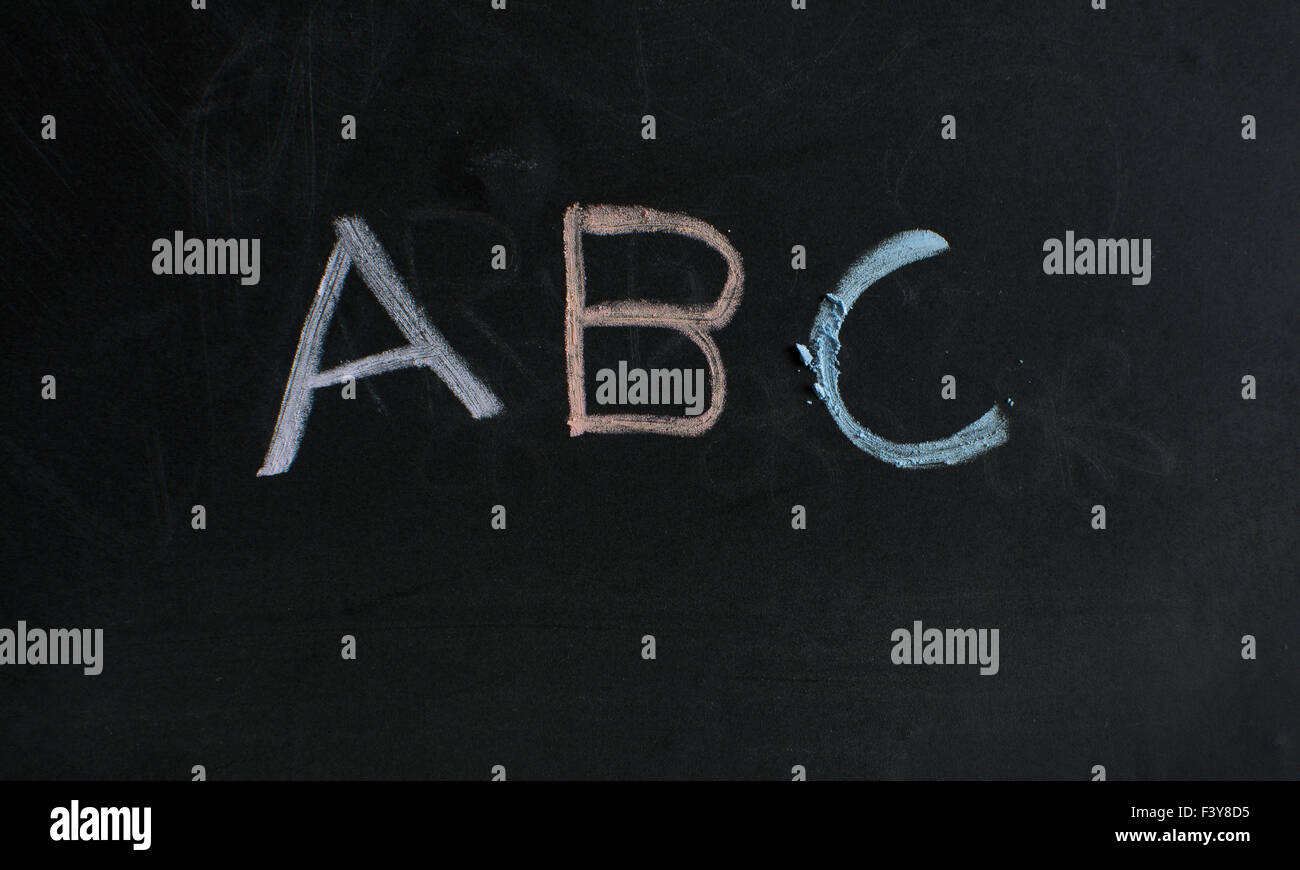 ABC colored chalk Stock Photo - Alamy