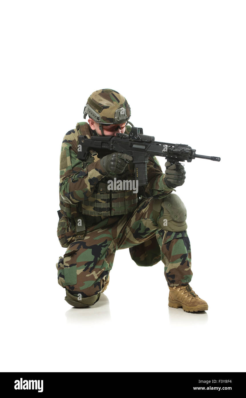 NATO soldier in full gear Stock Photo - Alamy