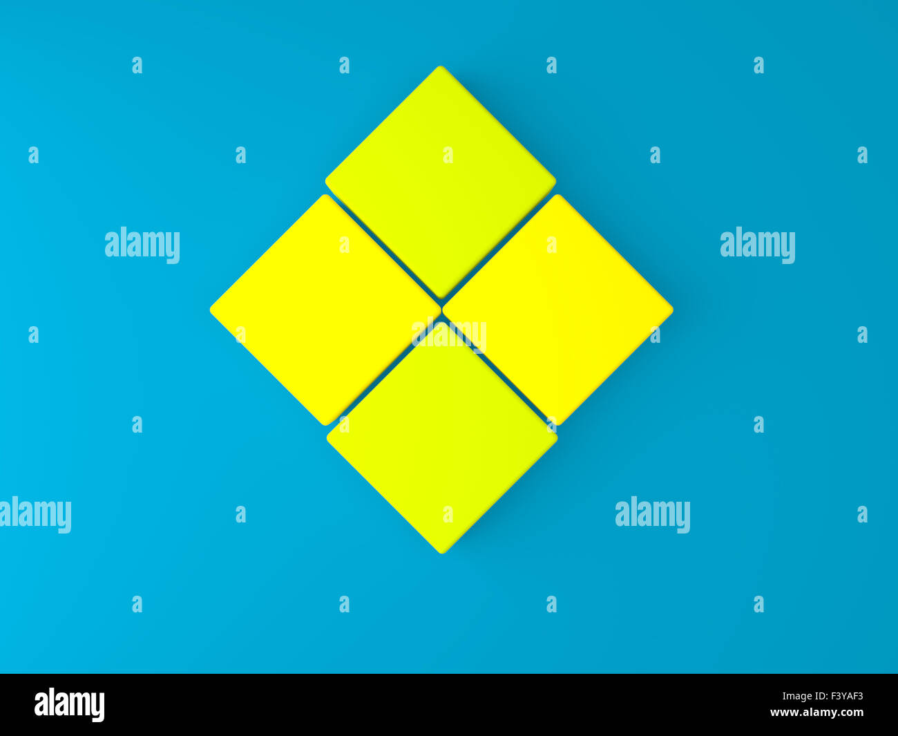 3d square box on blue wall Stock Photo - Alamy