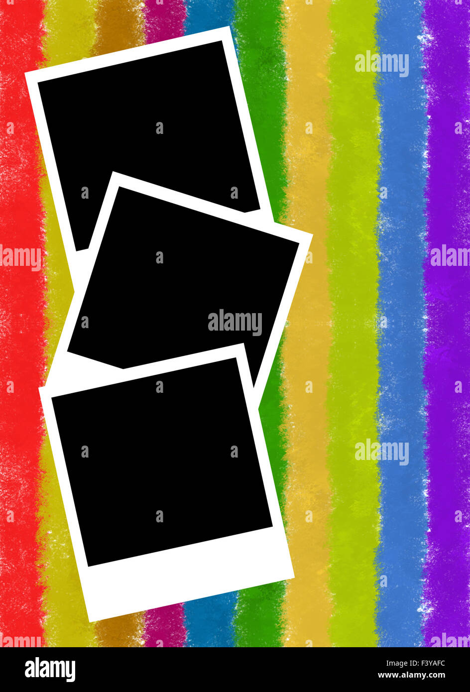 photo frame on colorful stripes background Stock Photo - Alamy