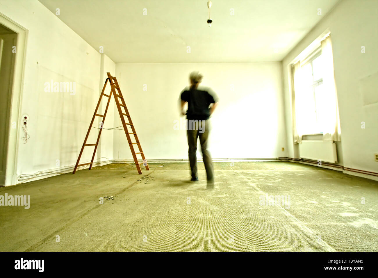 man, ladder, room Stock Photo - Alamy