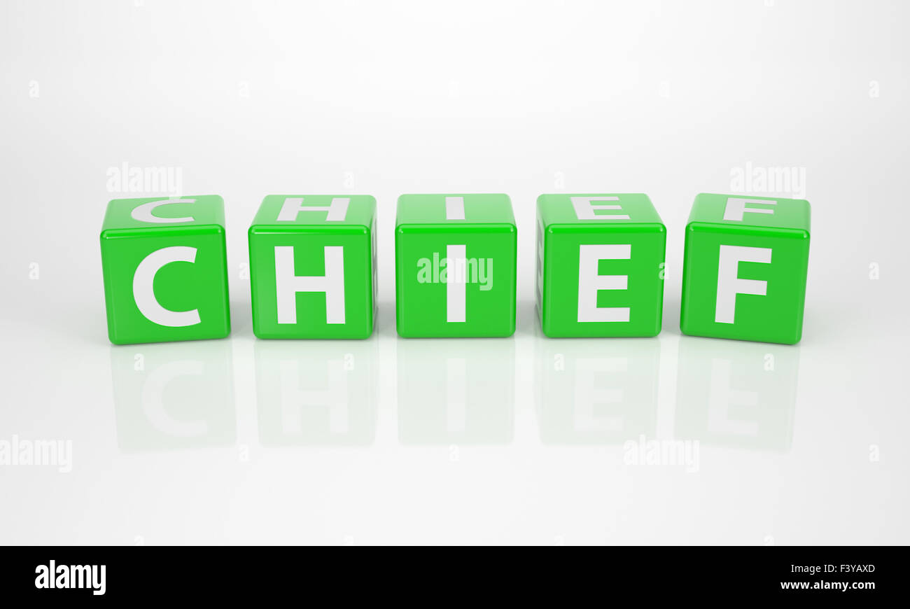 Chief out of green Letter Dices Stock Photo - Alamy