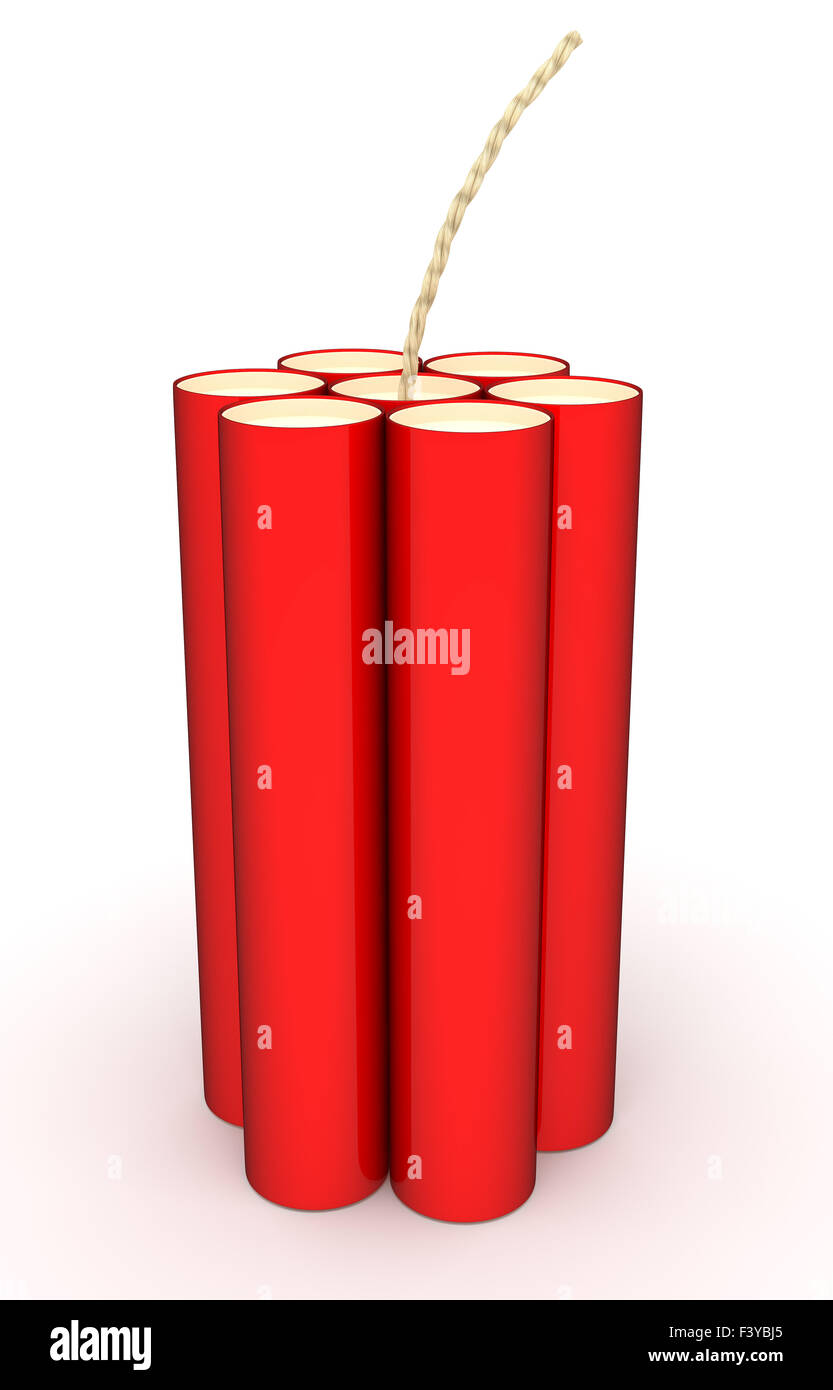 Red Dynamite isolated on a white Stock Photo - Alamy