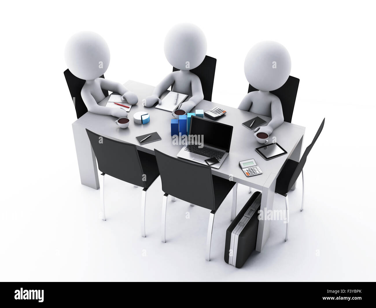 3d renderer image. Business people in a Office meeting room. Business ...